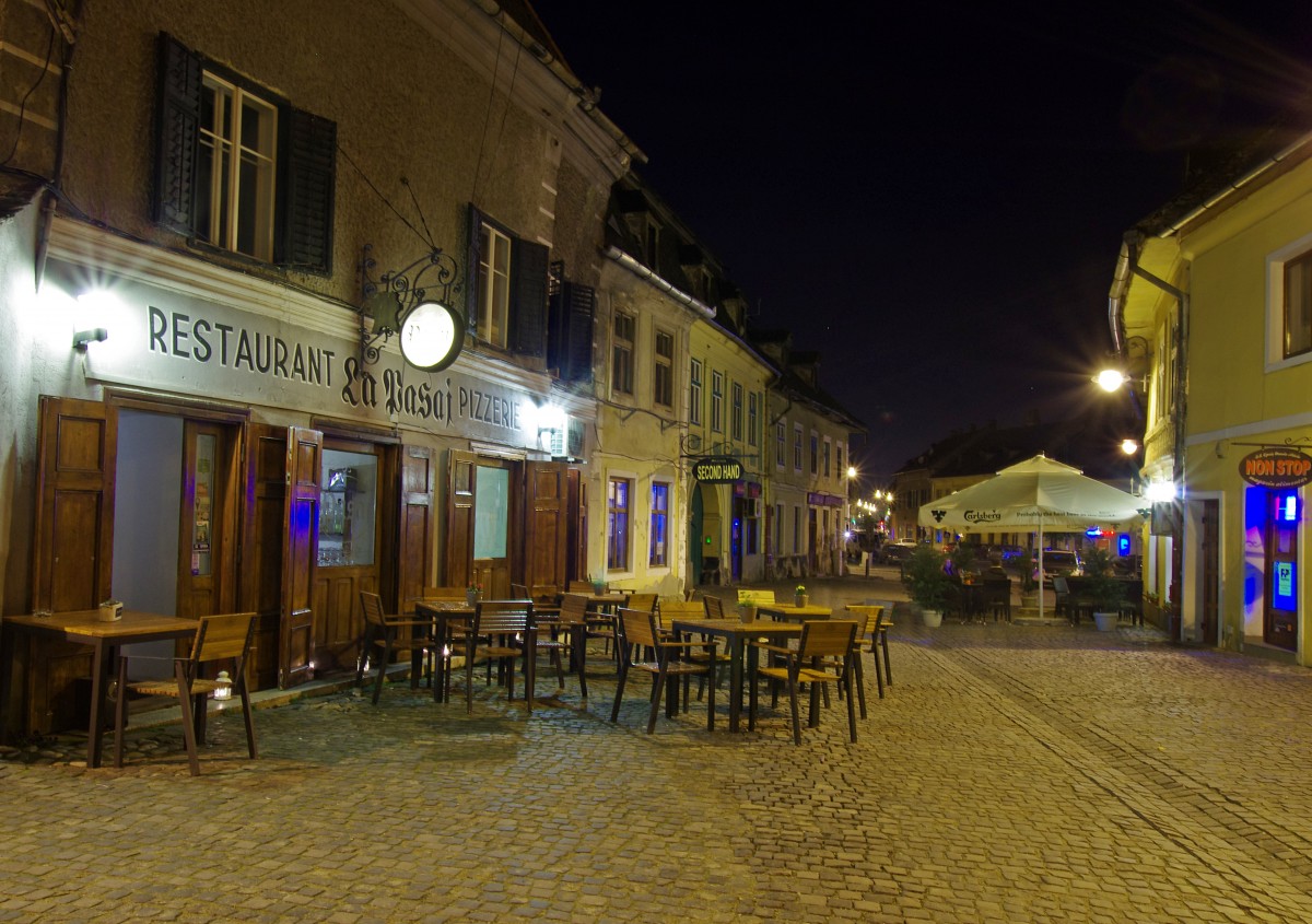 Zdjęcia: Sybin, Transylwania, Sybin nocą, RUMUNIA